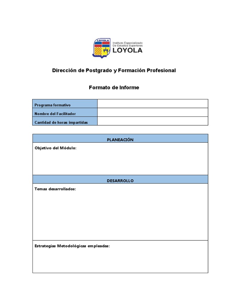 Formato de Informe | PDF