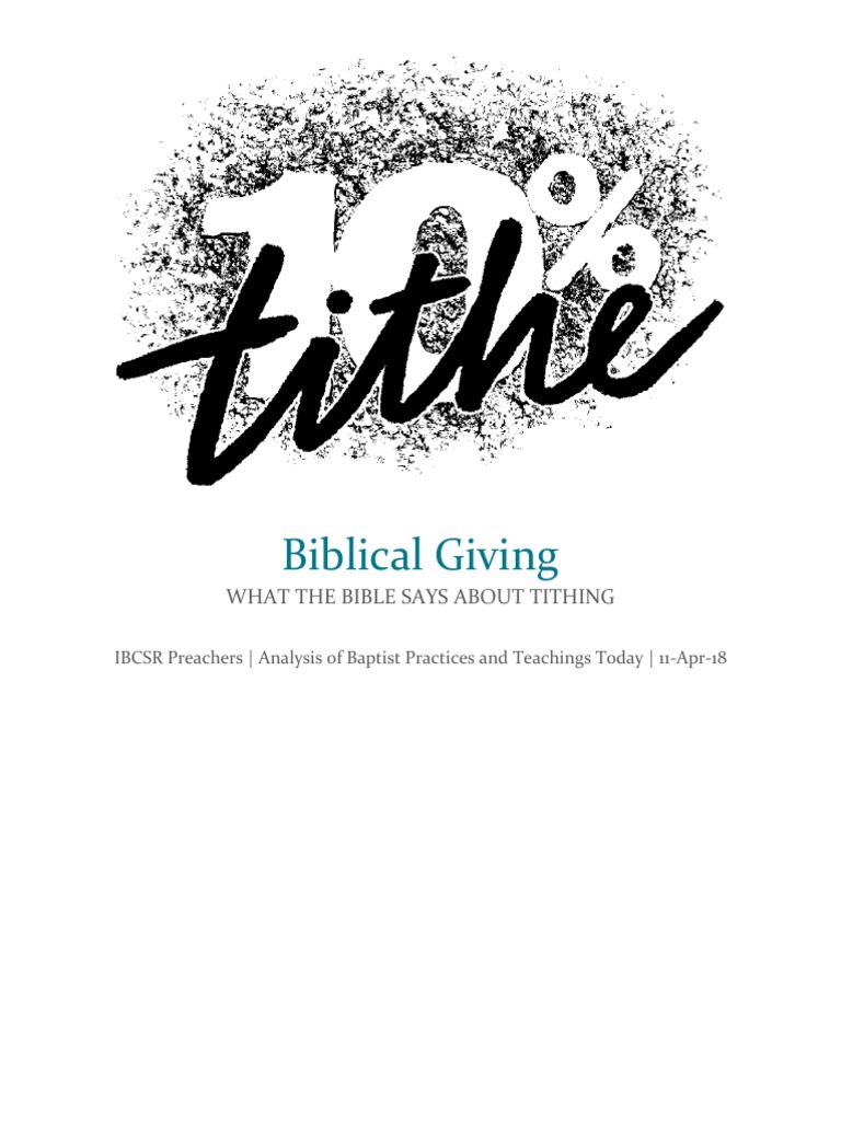 Biblical Giving: What the Bible Says About Tithing | PDF | Tithe | Abraham