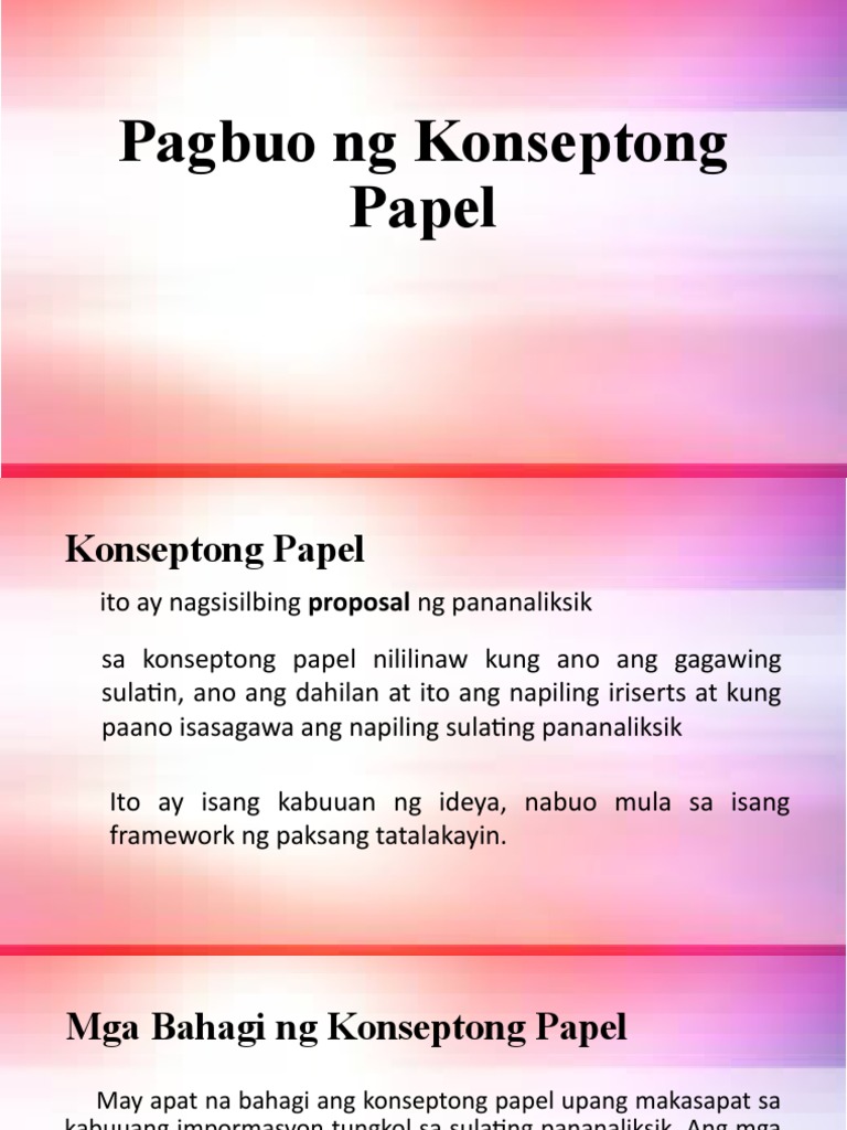 Pagbuo Ng Konseptong Papel Pdf