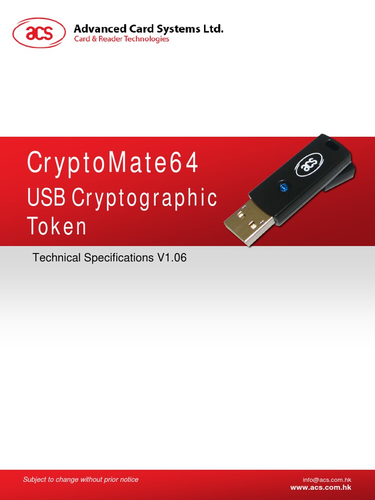 Cryptomate64: Usb Cryptographic Token | PDF | Microsoft Windows | Smart ...