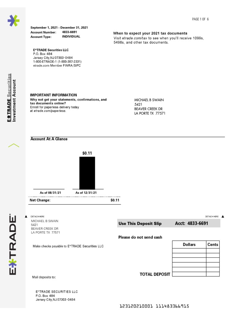 Brokerage Statement - XXXX6691 - 202112 | PDF | Financial Transaction ...