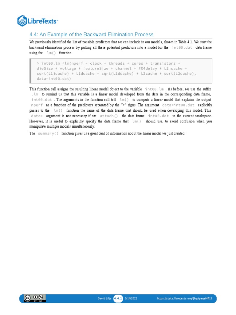 An Example of The Backward Elimination Process | Descargar gratis PDF ...