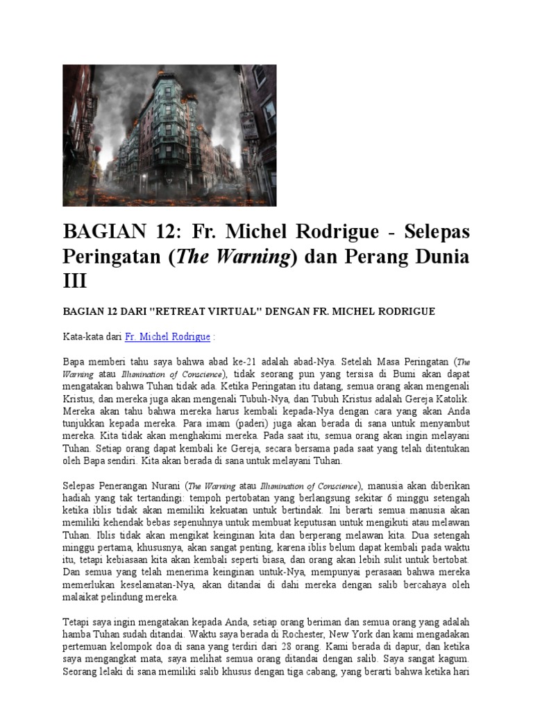 BAGIAN 12 FR Michel Rodrigue - Setelah Peringatan Dan Perang Dunia III ...