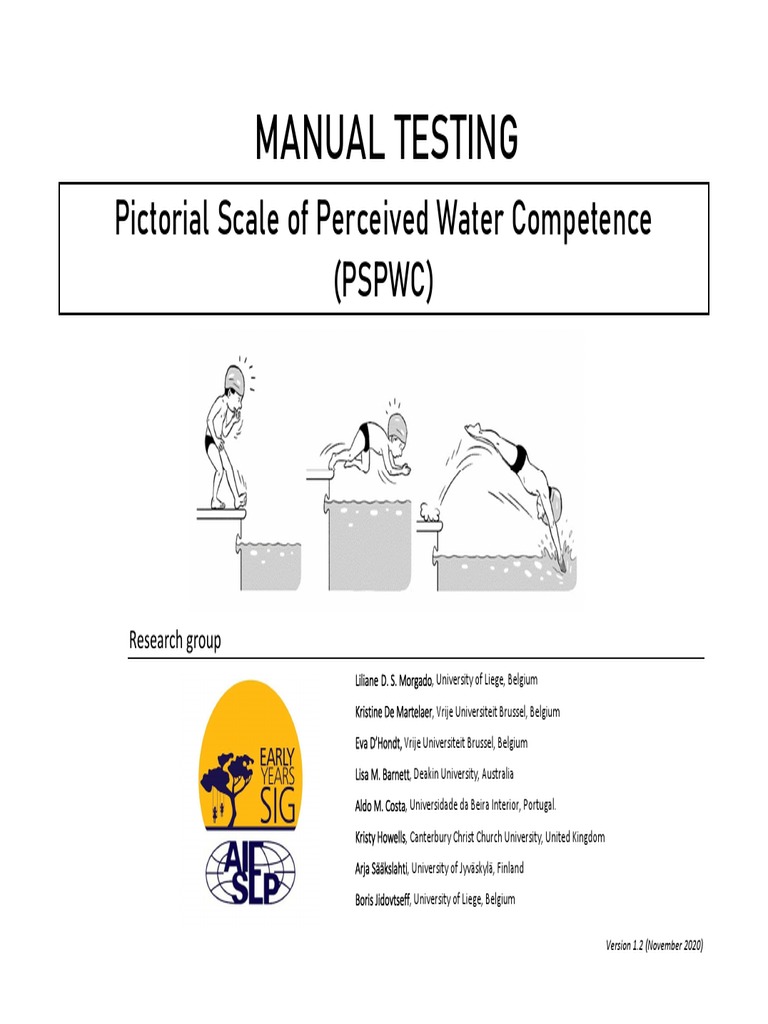 Manual Pictorial Scale of Perceived Water Competence | PDF | Perception ...