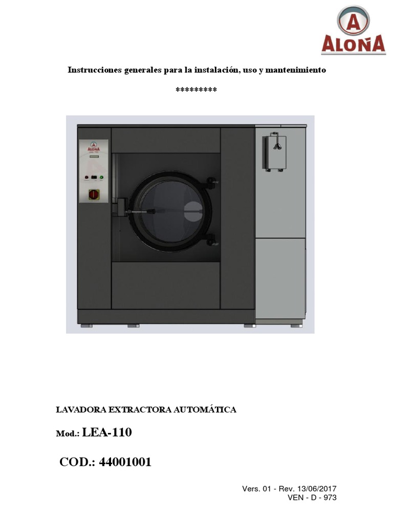 Instrucciones de Lavadora LEA-110 | PDF | Lavadora | Agua