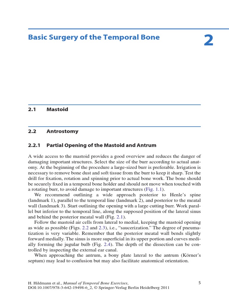 Temporal Bone Dissection - Basic Surgery of The Temporal Bone | PDF ...