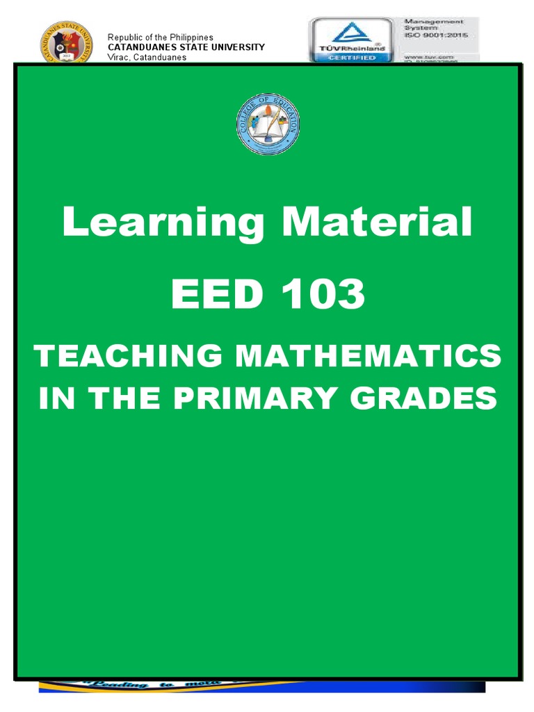 Learning Material EED 103: Teaching Mathematics in The Primary Grades ...