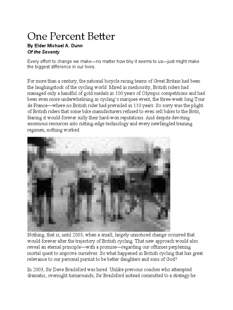 One Percent Better: by Elder Michael A. Dunn | PDF