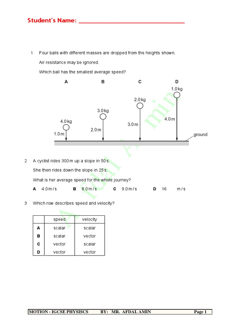 Kinematics Questions | PDF | Acceleration | Velocity