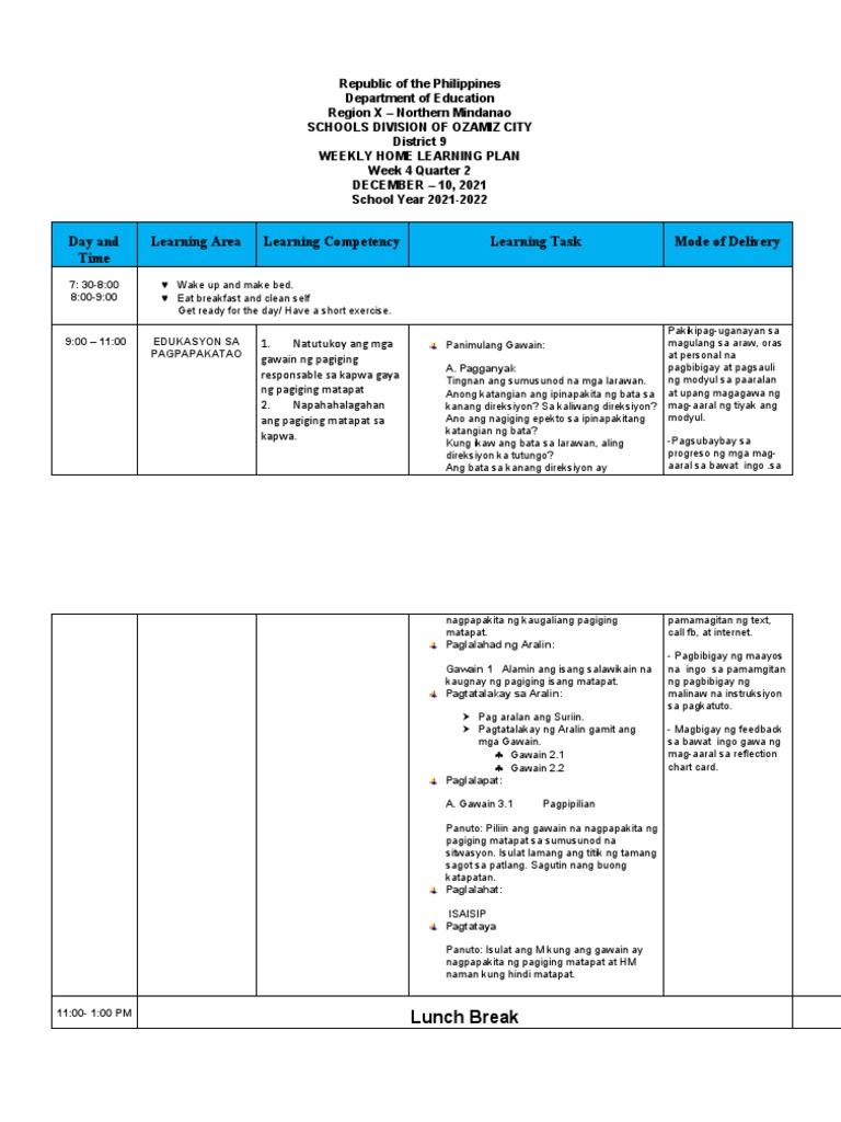 Grade 6 WHLP q2-w4 | PDF