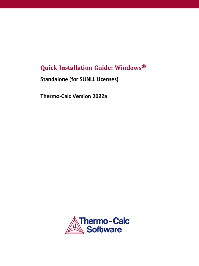 Thermo Calc Quick Install Windows | PDF | Installation (Computer Programs) | Computer File