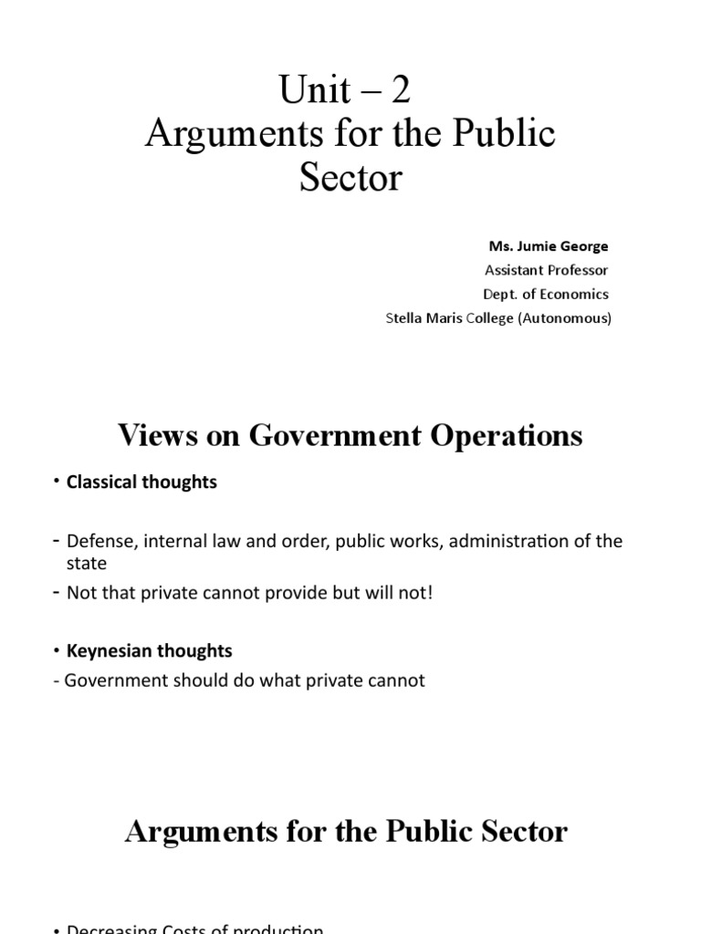 Arguments for Public Sector Economics | PDF | Perfect Competition ...