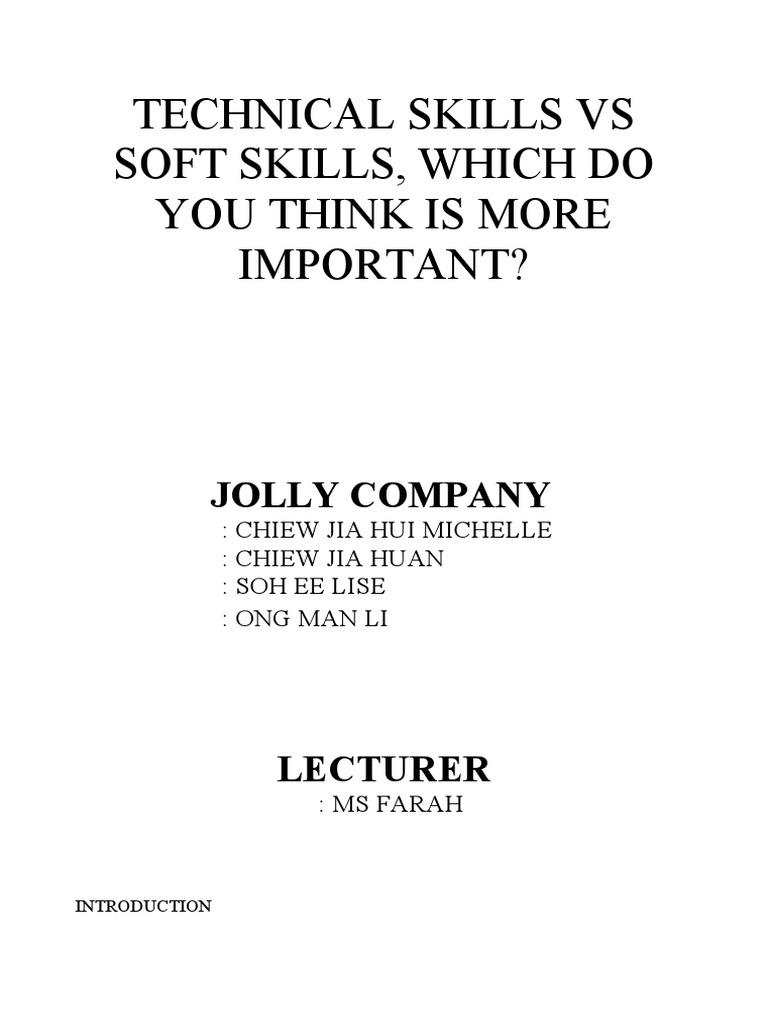 Technical Skills VS Soft Skills, Which Do You Think Is More Important ...