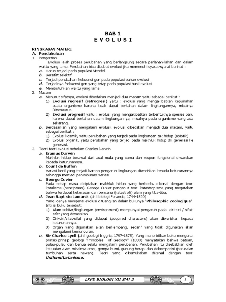 LKPD Kls-3 Smt-2 Evolusi | PDF