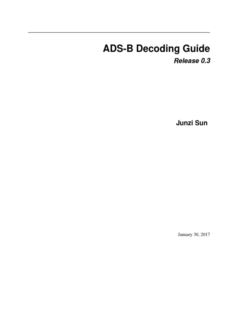 ADS-B Decoding Guide | PDF | Aviation