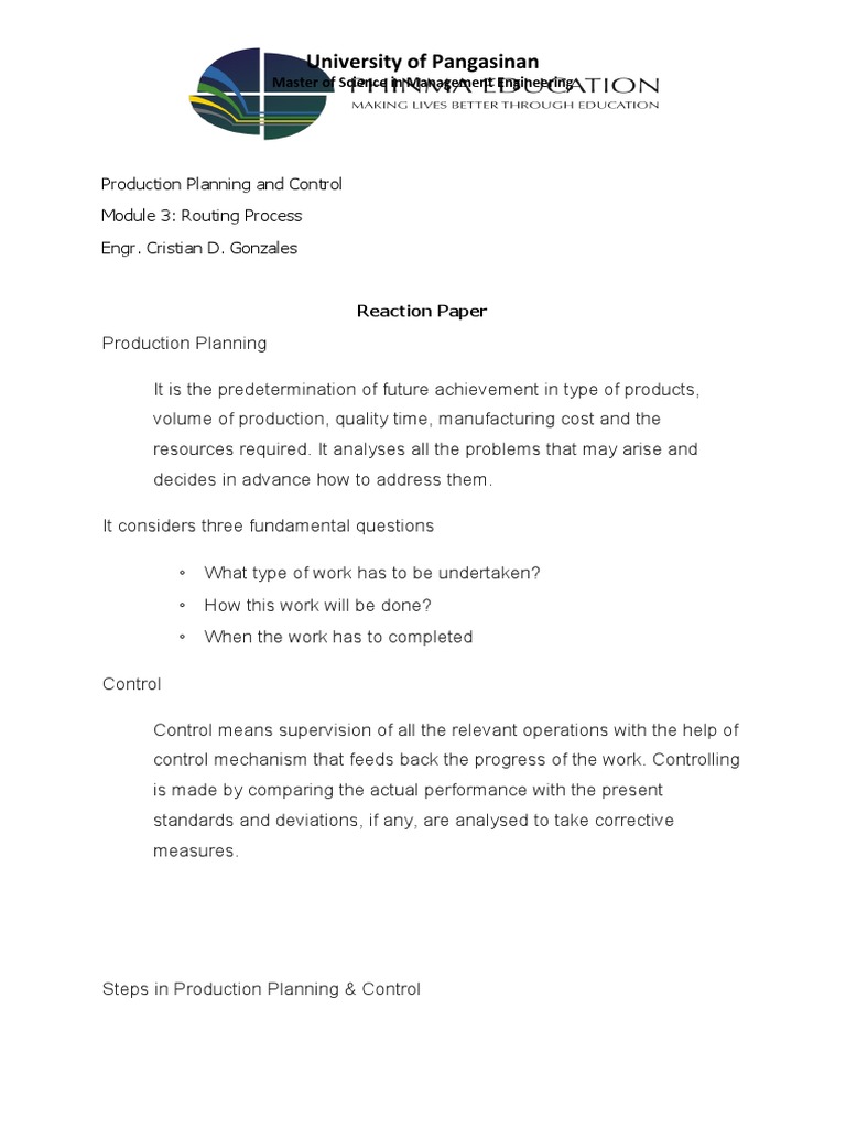 Understanding Routing in Production Planning | PDF | Routing | Engineering