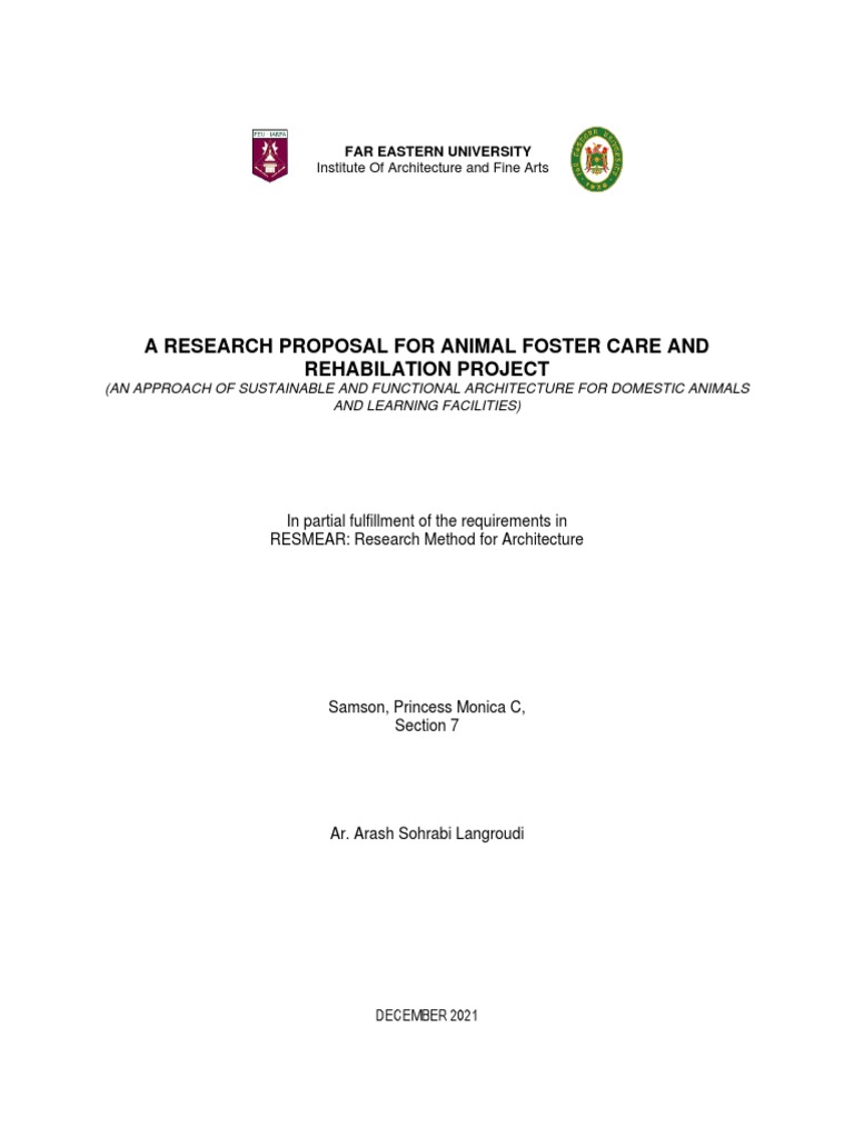 A Research Proposal For Animal Foster Care and Rehabilation Project ...