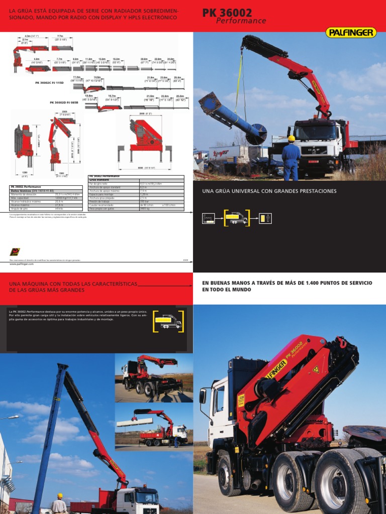 Grúa Palfinger PK 36002: Especificaciones y Rendimiento | PDF | Grúa ...