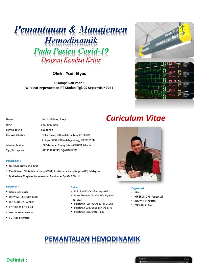 Materi 2 - Haemodinamik & Management in ICU - Ns. Yudi Elyas | PDF