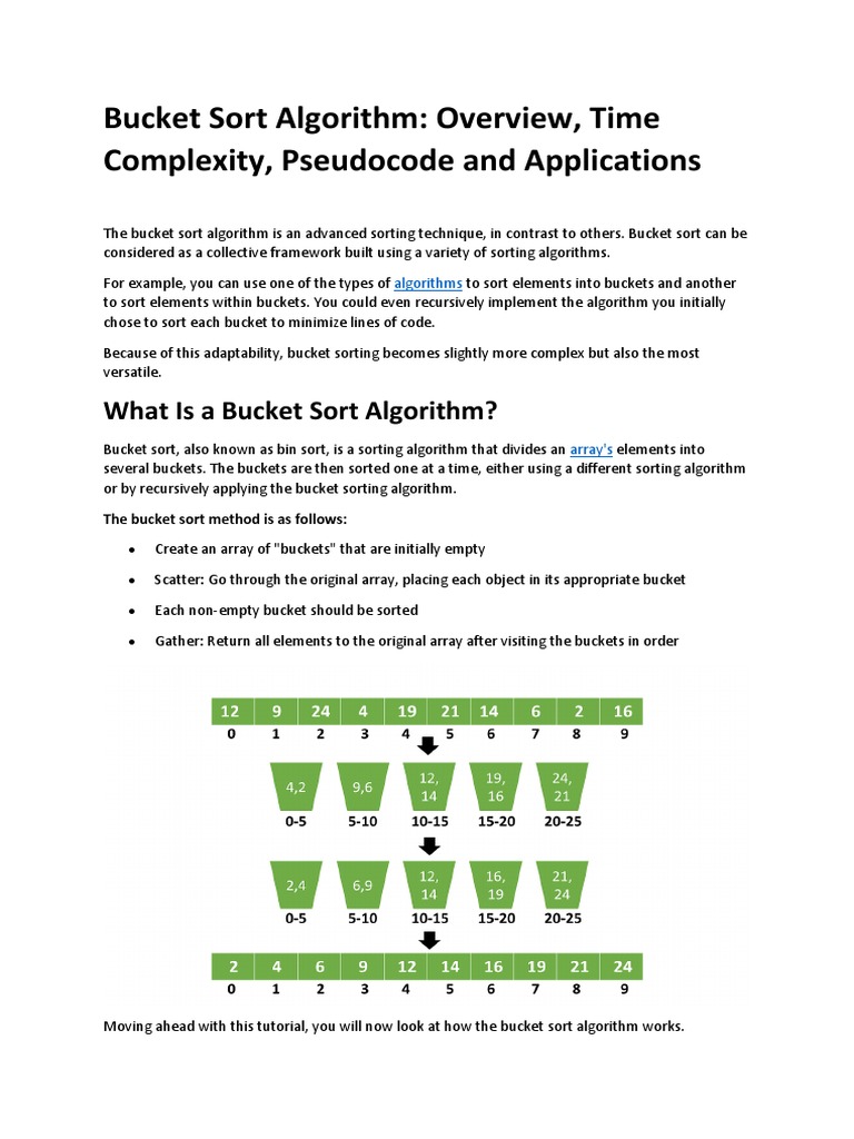 Bucket Sort Algorithm | PDF | Software Engineering | Applied Mathematics