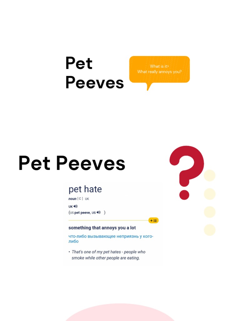 Pet Peeves | PDF