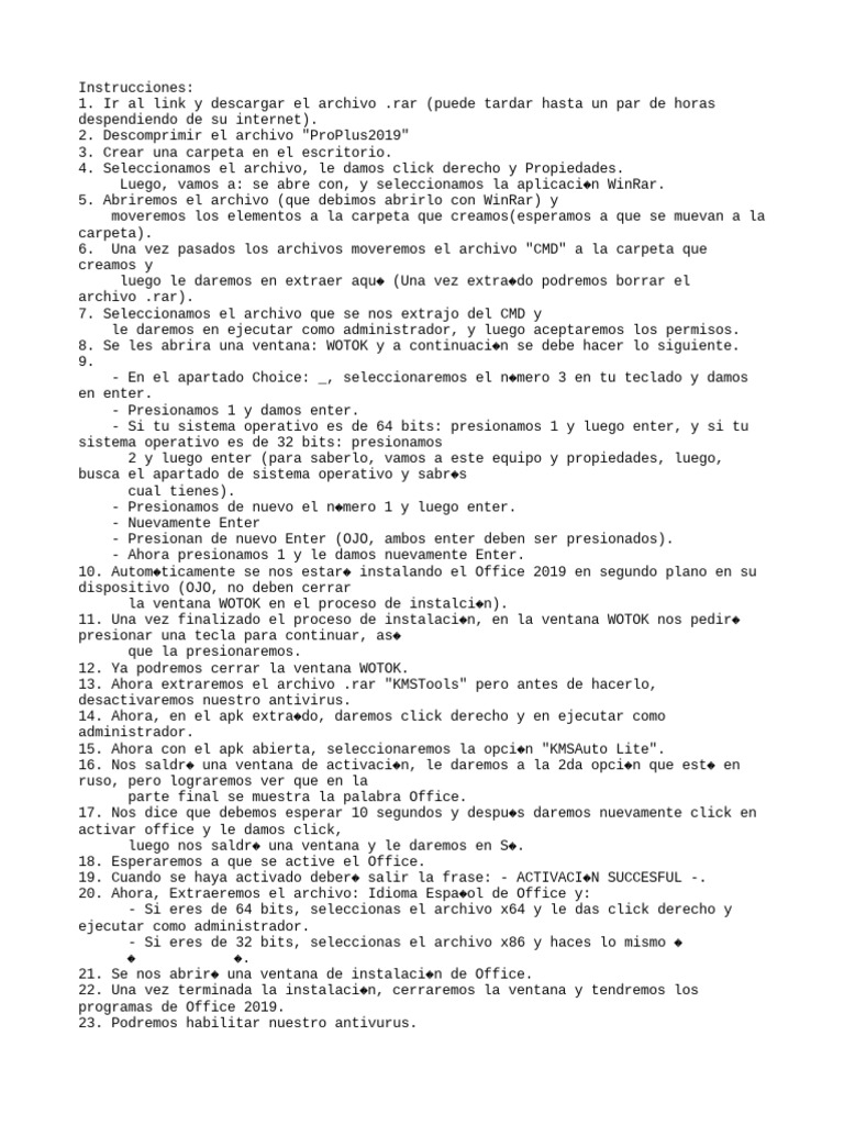 Instrucciones | PDF | Archivo de computadora | Poco