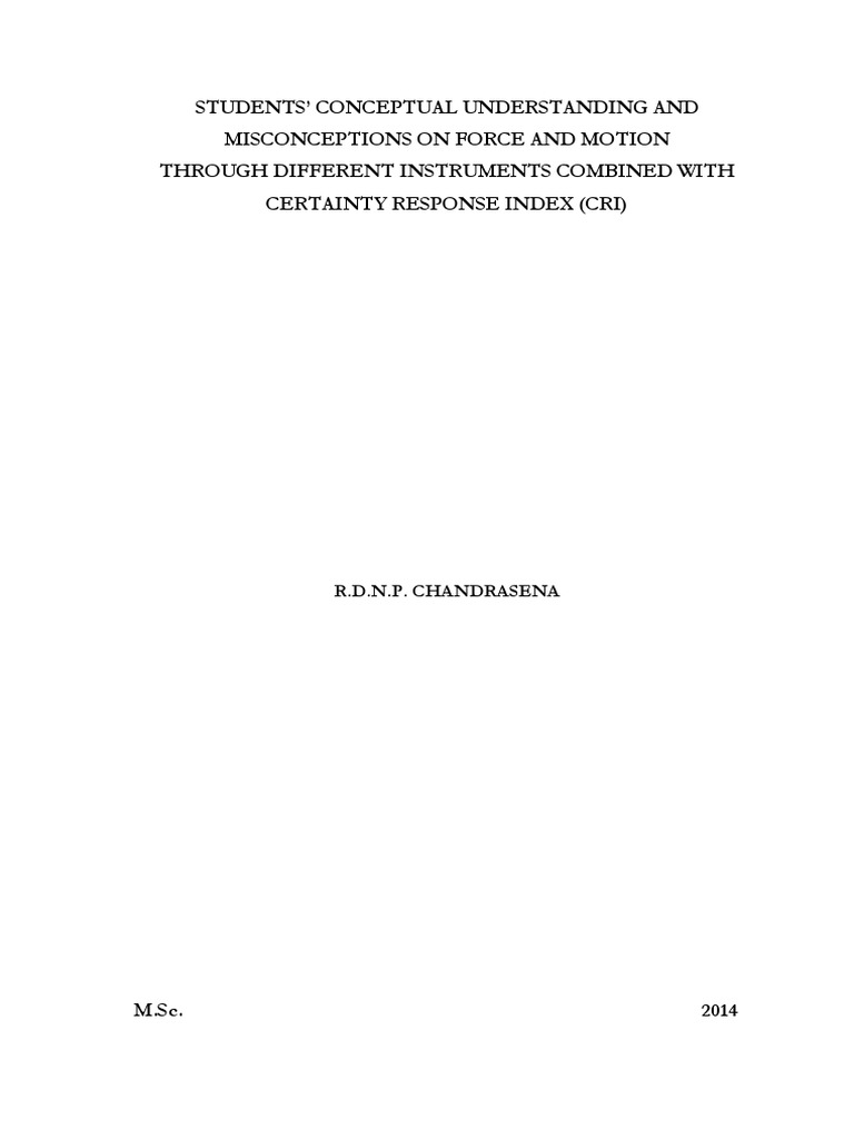 Misconceptions in Force and Motion | PDF | Force | Science