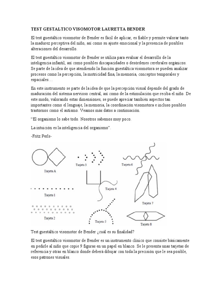 Test de Bender | PDF | Inteligencia | Las emociones