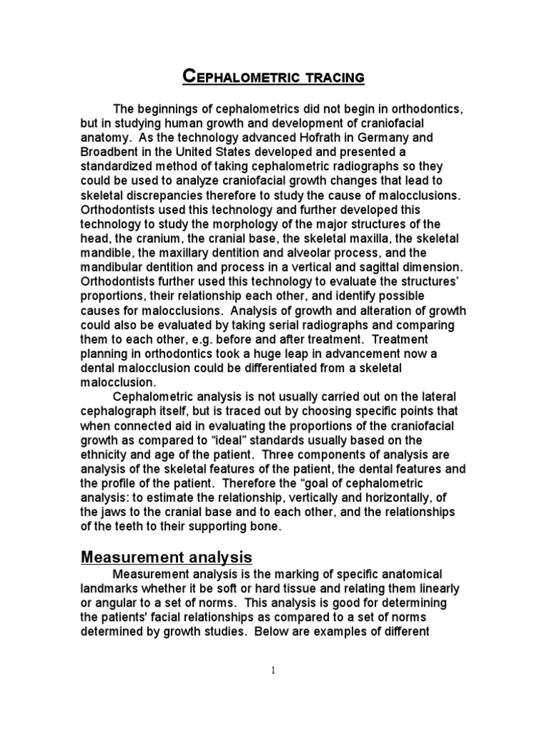 Cephalometric Tracing | Download Free PDF | Orthodontics | Human Anatomy