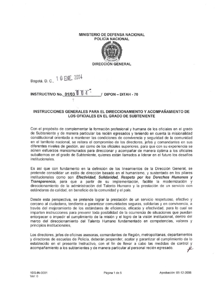 Instructivo No. 004 Dipon-Ditah 10-01-2014 | PDF