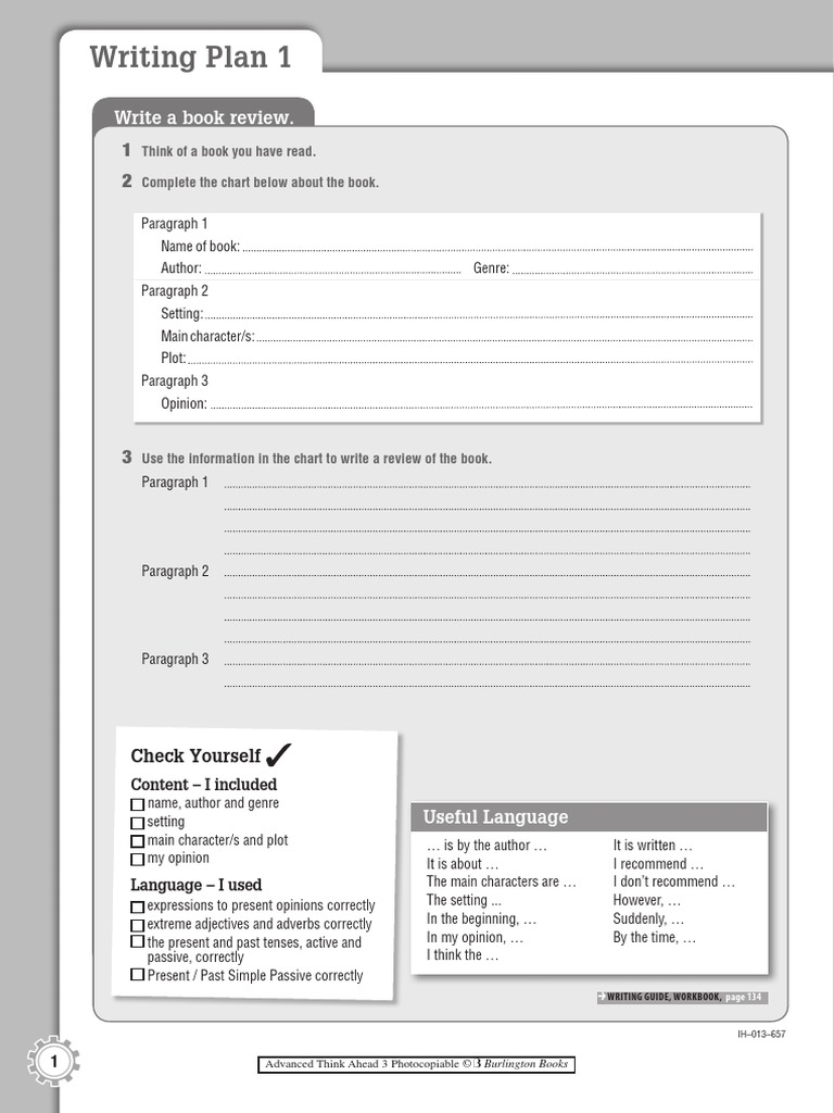 Writing Plan 1: Write A Book Review | PDF | Linguistics | Grammar