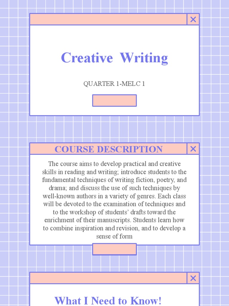 Q1 Creative Writing Melc1 | Download Free PDF | Poetry | Taste