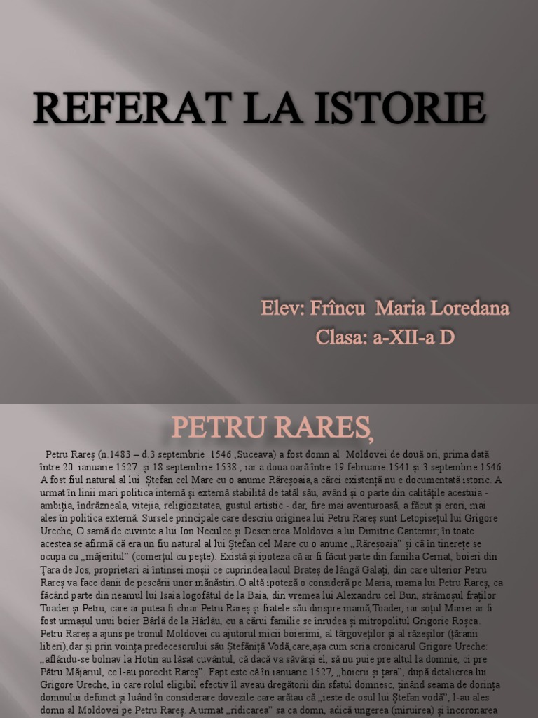 Referat La Istorie | PDF