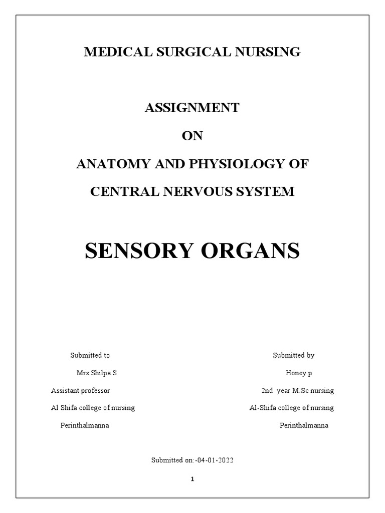 Sensory Organs: Medical Surgical Nursing | PDF | Senses | Taste
