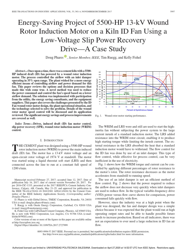Energy-Saving Project of 5500-HP 13-kV Wound Rotor Induction Motor On A ...