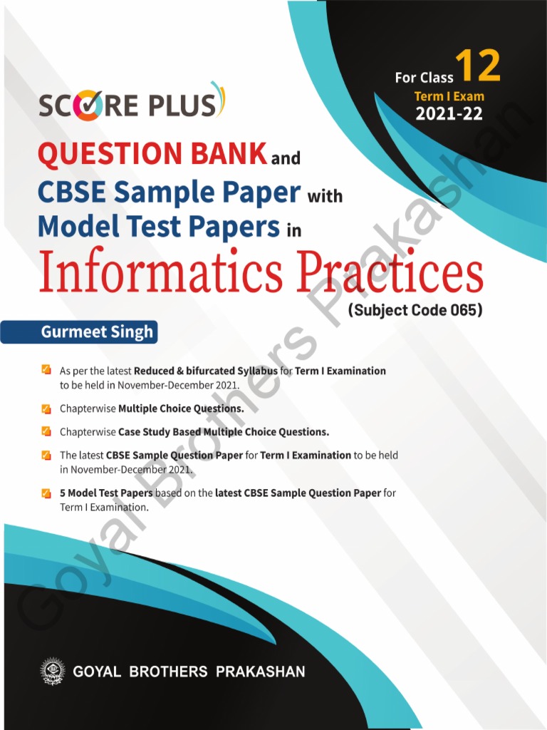 XII - Score Plus IP Question Bank Class 12 | PDF | Array Data Type | Computer Science