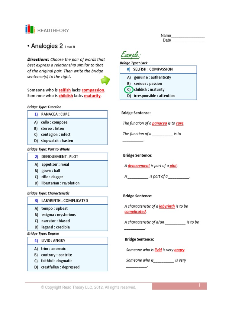 Level 9 Analogies 2 | PDF