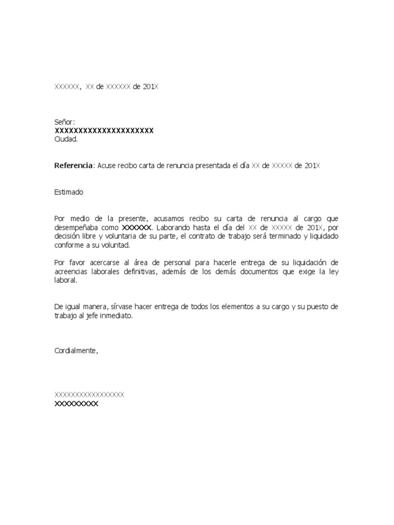 Carta Acuse de Recibido | PDF | Derecho