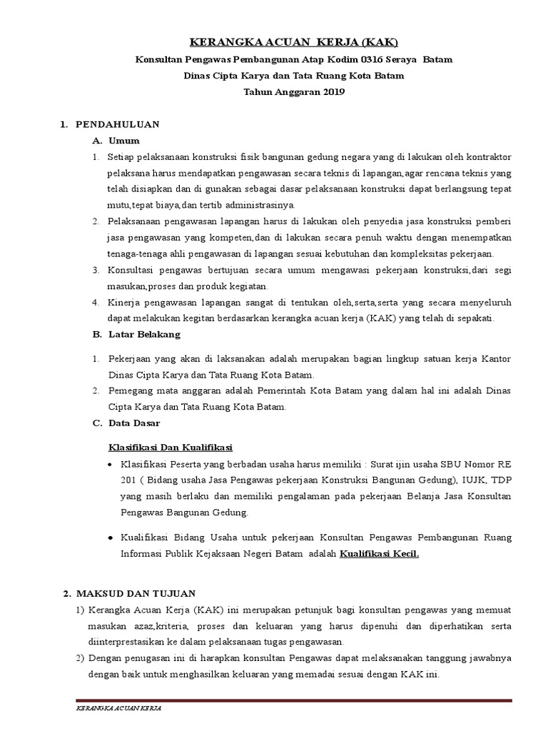 Kak Pws Atap Kodim | PDF | Teknologi & Rekayasa