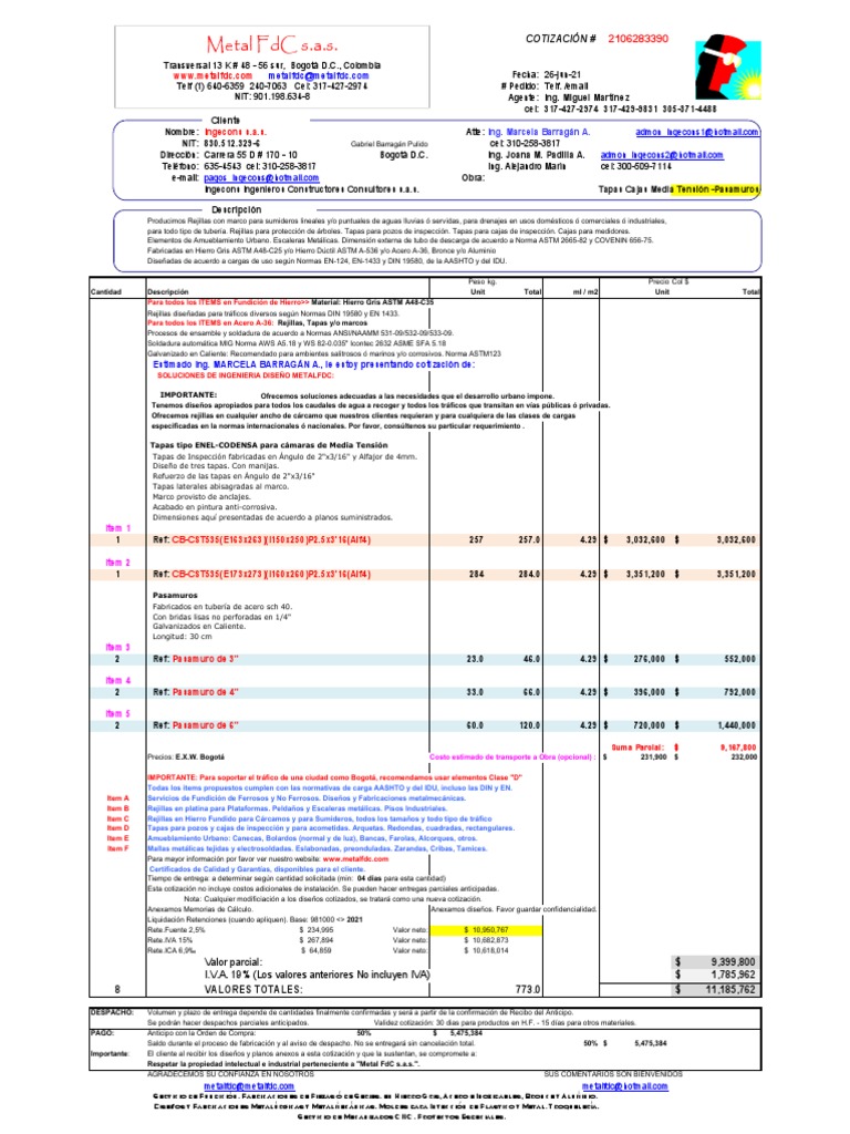 3390 Ingecons PL | PDF | Acero | Materiales