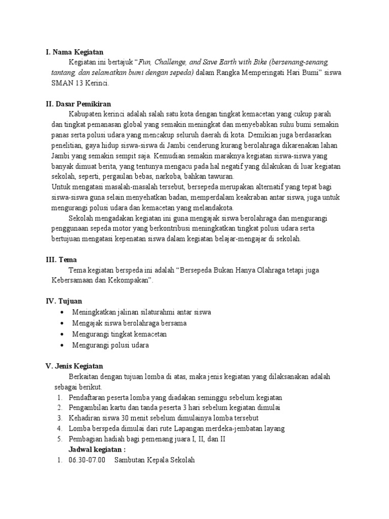 Contoh Proposal Tugas Bahasa Indonesia 1 | PDF