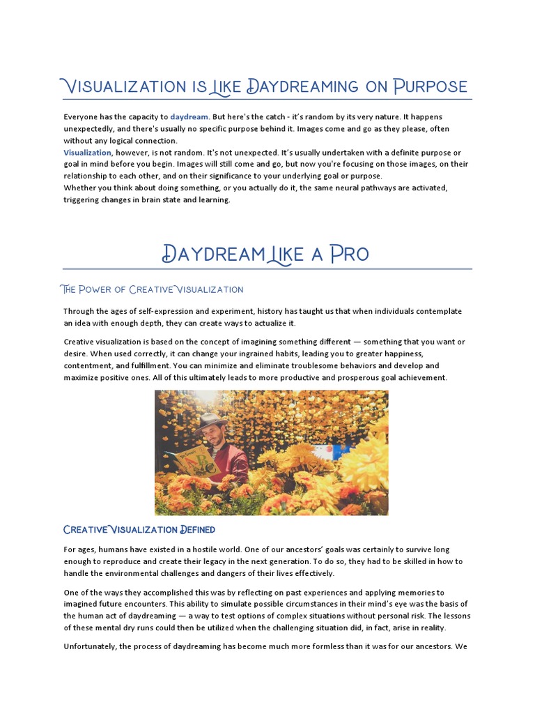 Daydream Like A Pro: Visualization Is Like Daydreaming On Purpose | PDF ...