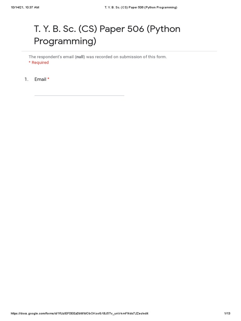 T. Y. B. Sc. (CS) Paper 506 (Python Programming) : 1. Email | Download ...