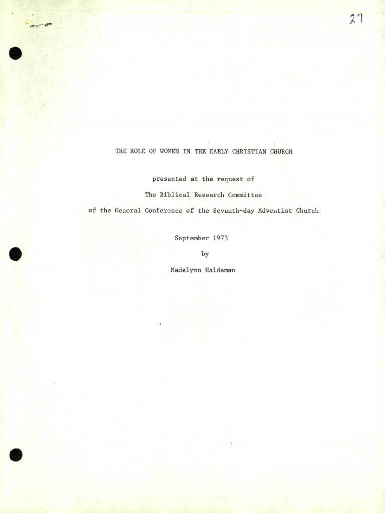 The Role of Women in The Early Christian Church | PDF | Jesus | Mary ...