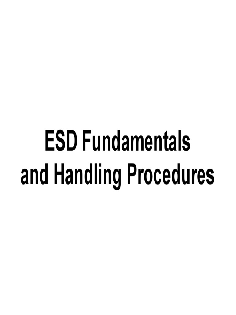 ESD - Fundamentals PP | PDF | Electrostatic Discharge | Electric Charge ESD - Fundamentals PP | PDF | Electrostatic Discharge | Electric Charge