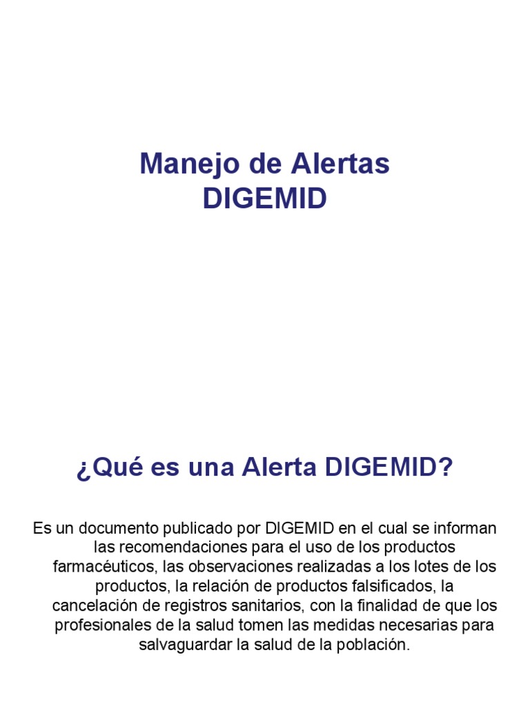 05 Manejo de Alertas DIGEMID 2021 | PDF