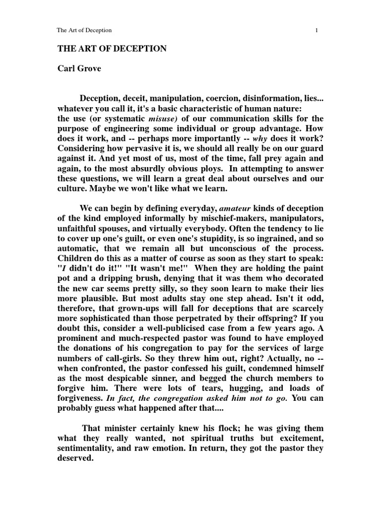The Art of Deception | PDF | Deception