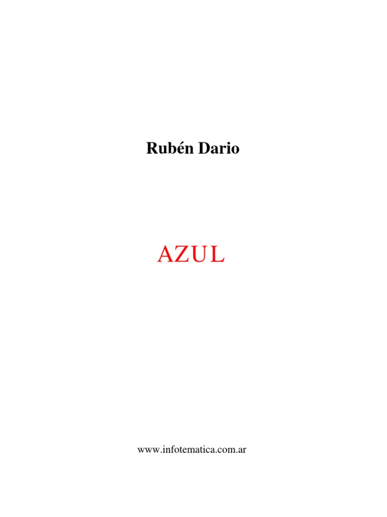 Azul Ruben Dario | PDF | Poesía | Victor Hugo