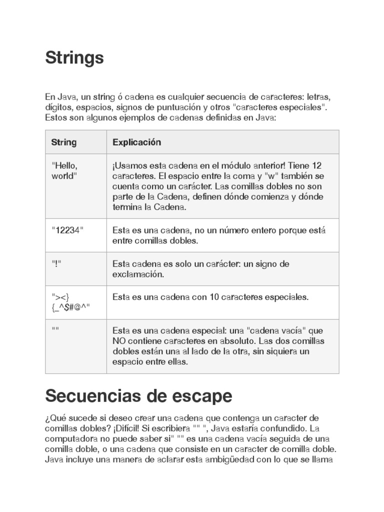 Curso Java Mod 1-3 | PDF | Java (lenguaje de programación) | Cadena (informática)