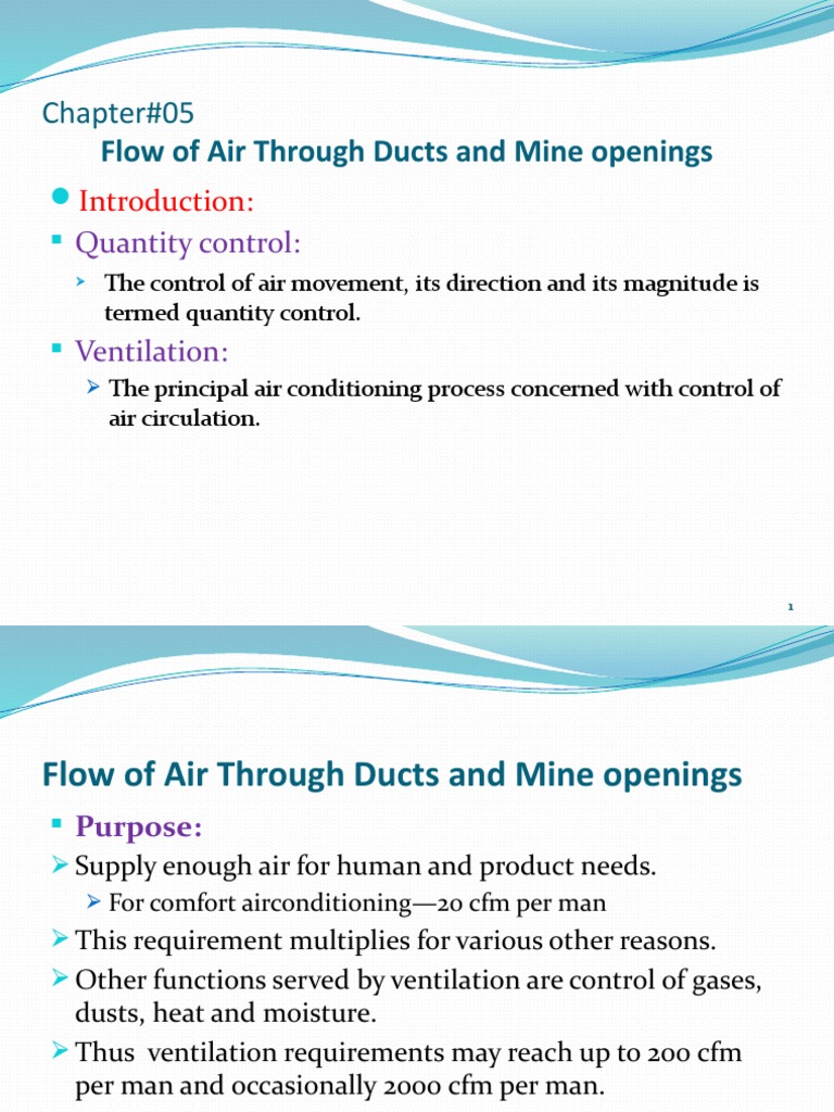 Lecture 5 - Airflow Through Ducts and Openings | PDF | Fluid Dynamics ...